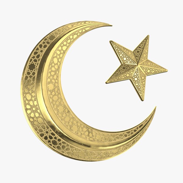 Crescent Moon and Star Gold 3D model - TurboSquid 1875417