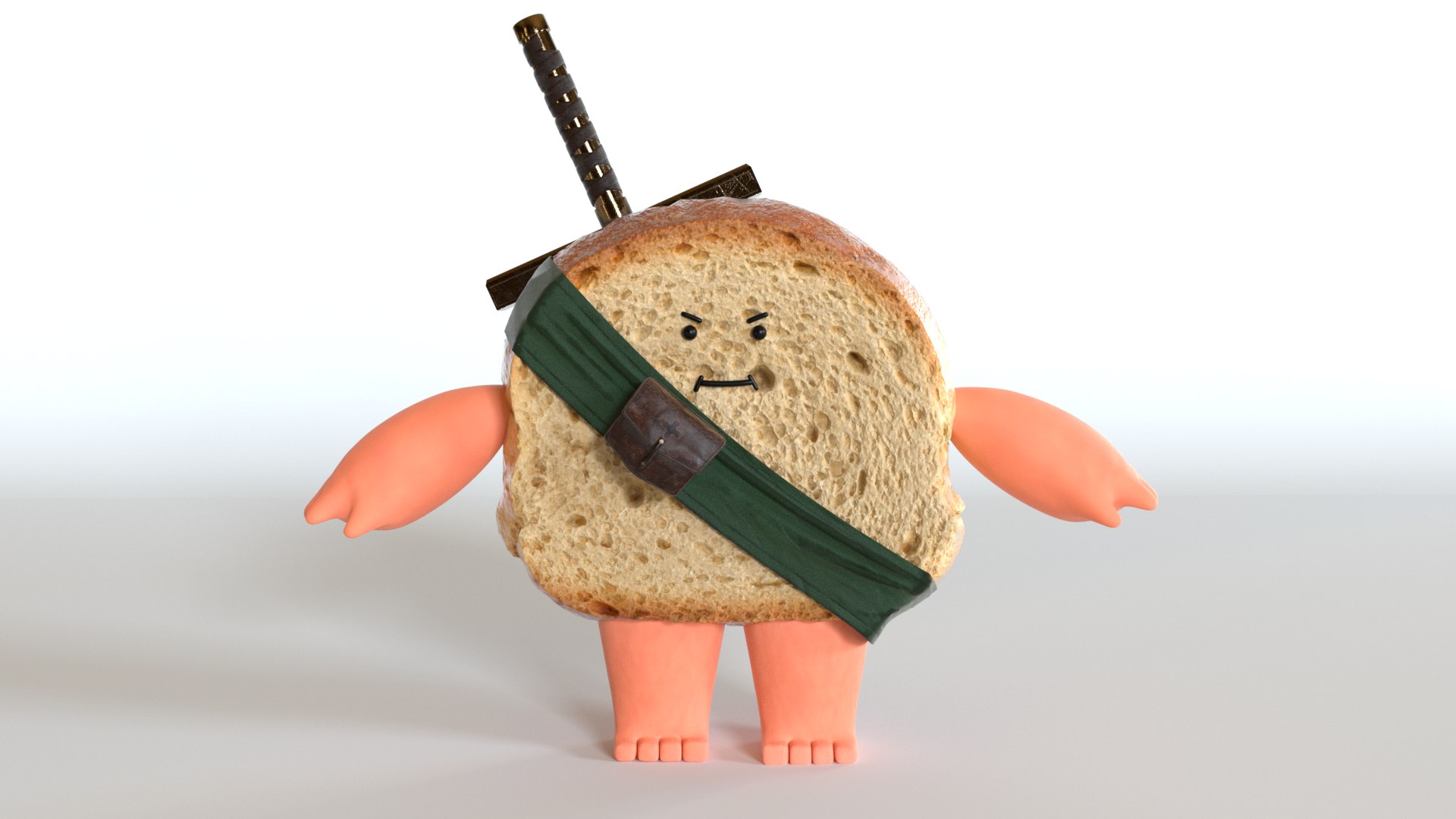 3D Bread Warrior Character - TurboSquid 2091786