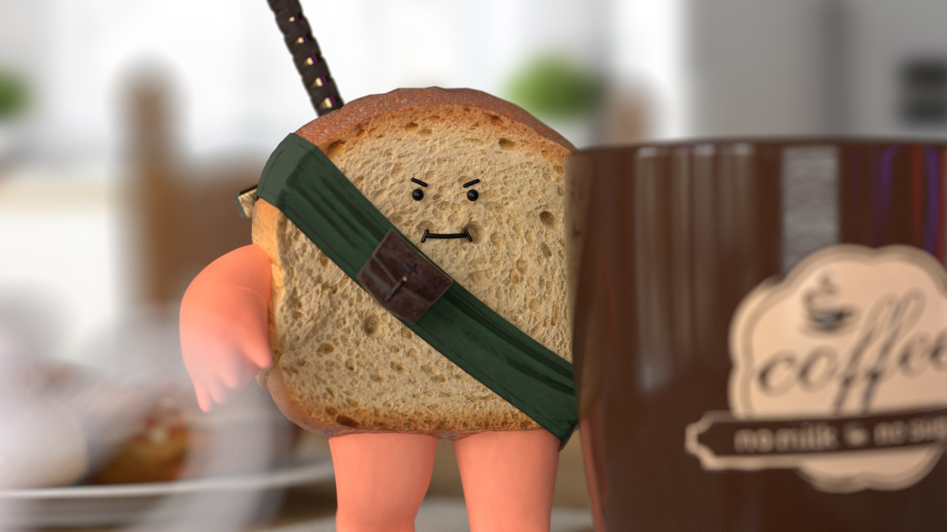 3D Bread Warrior Character - TurboSquid 2091786