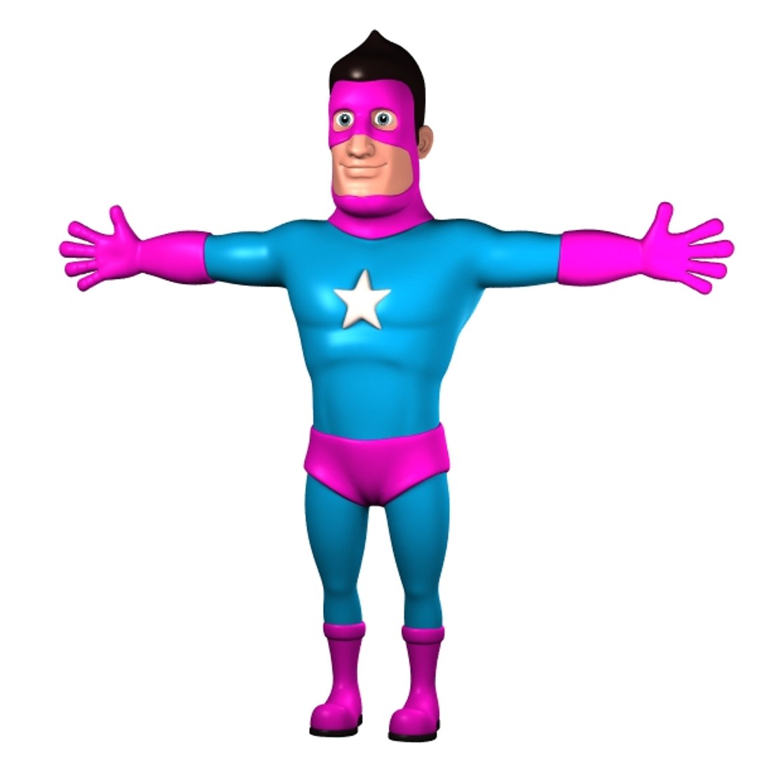 3D Cartoon Superhero Man Model - TurboSquid 1281201
