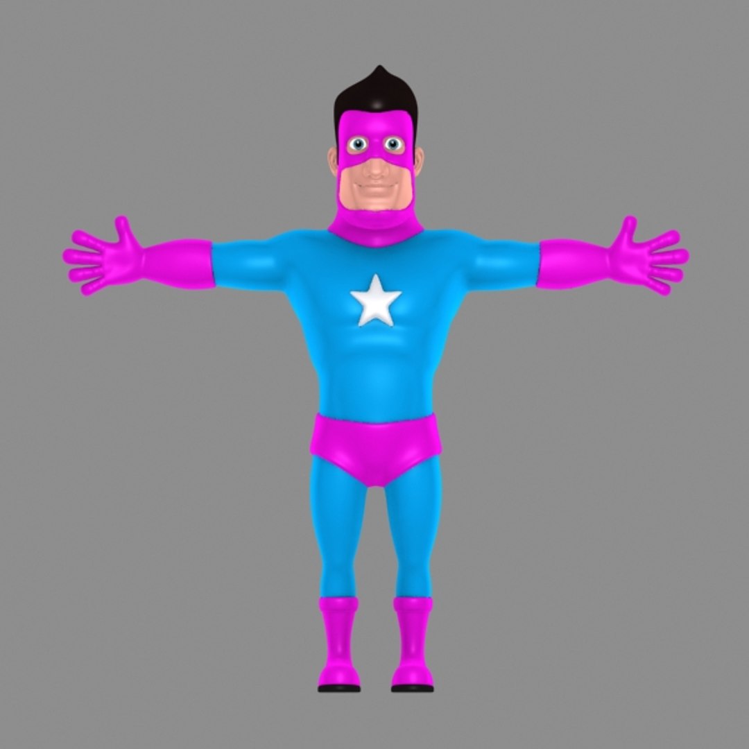 3D Cartoon Superhero Man Model - TurboSquid 1281201