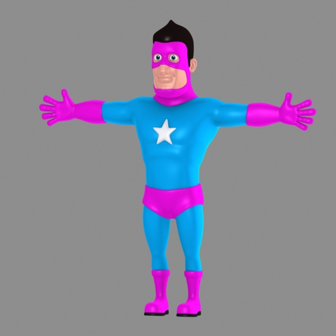 3D Cartoon Superhero Man Model - TurboSquid 1281201