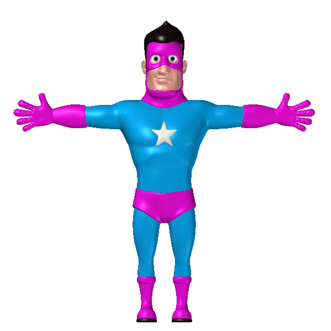 3D Cartoon Superhero Man Model - TurboSquid 1281201
