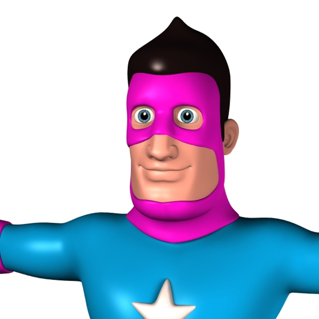 3D Cartoon Superhero Man Model - TurboSquid 1281201