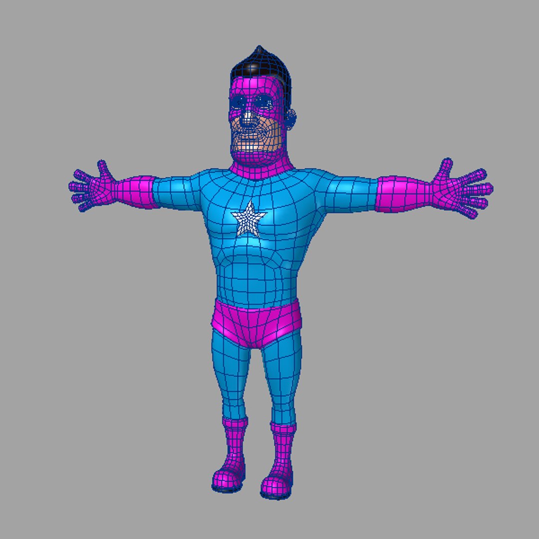 3D Cartoon Superhero Man Model - TurboSquid 1281201