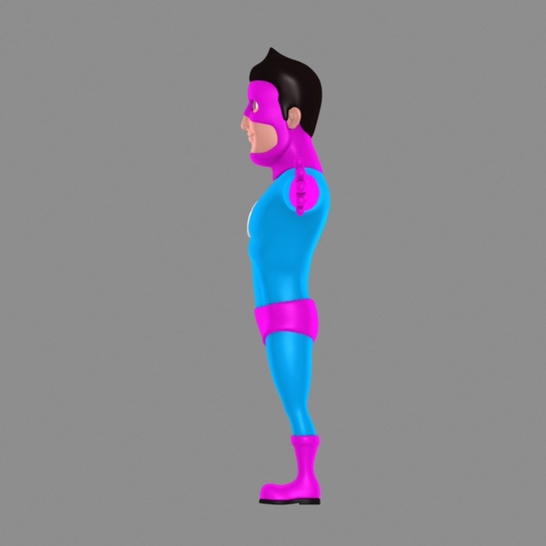3D Cartoon Superhero Man Model - TurboSquid 1281201