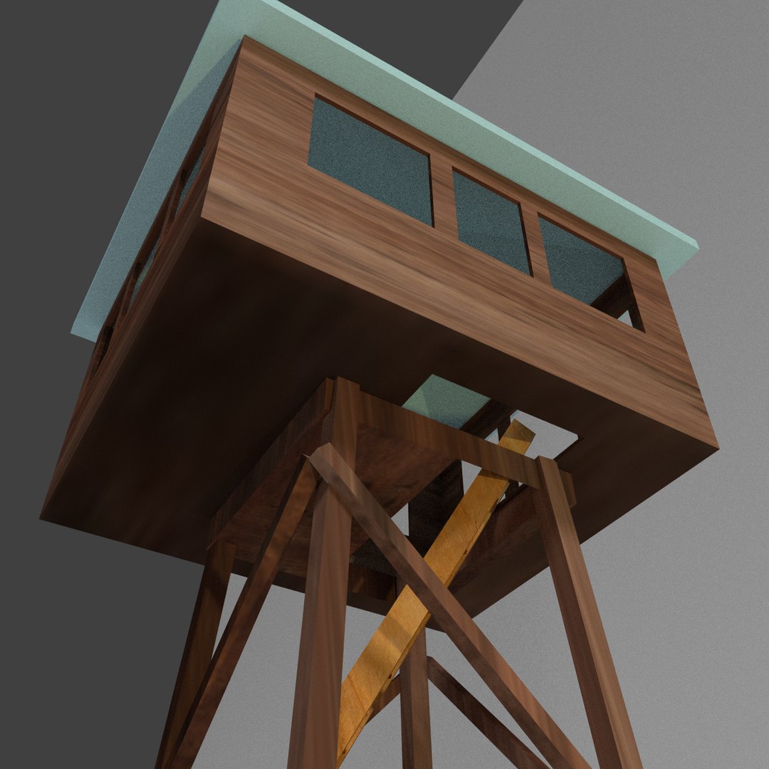 3D Wooden Watchtower Model - TurboSquid 1461977