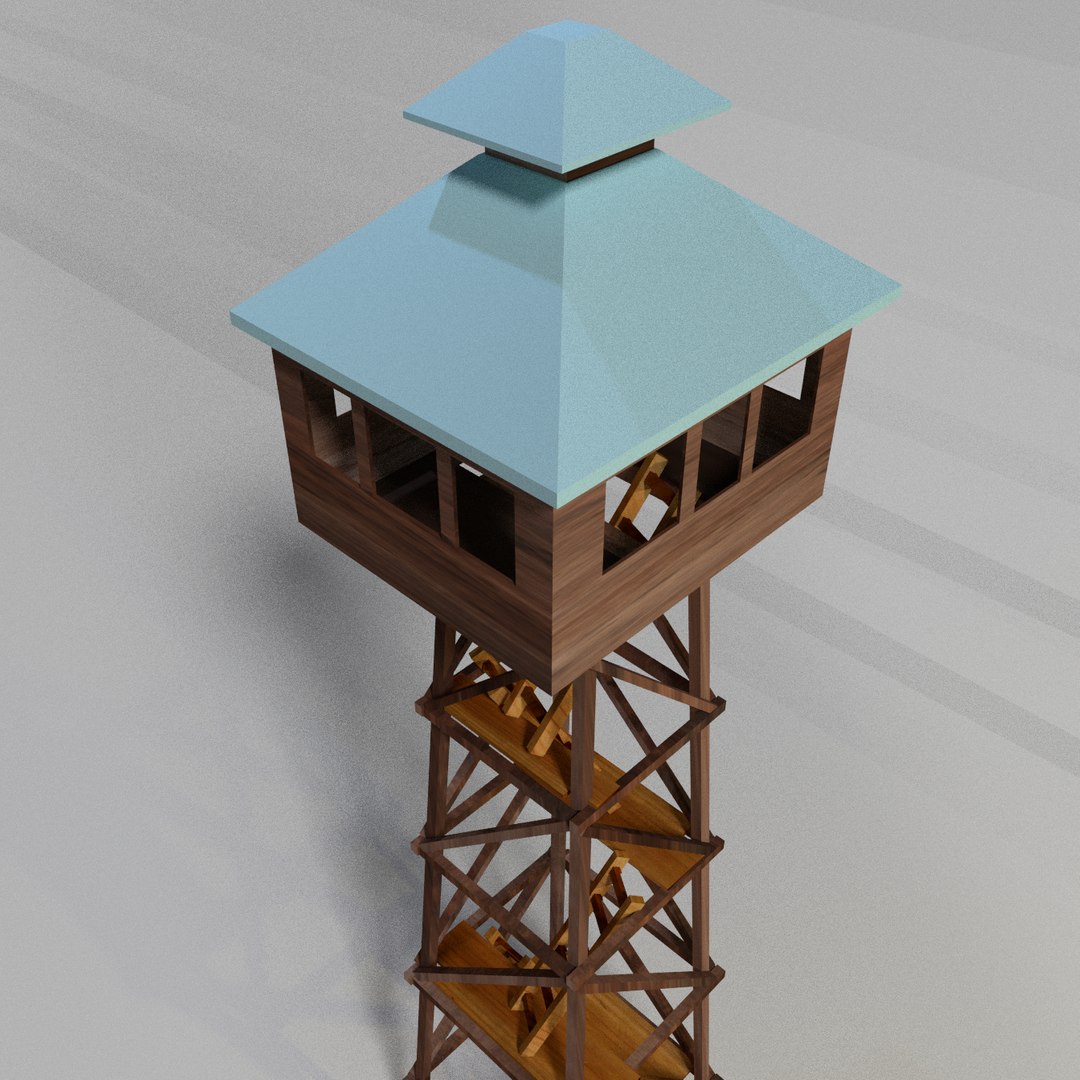 3D Wooden Watchtower Model - TurboSquid 1461977
