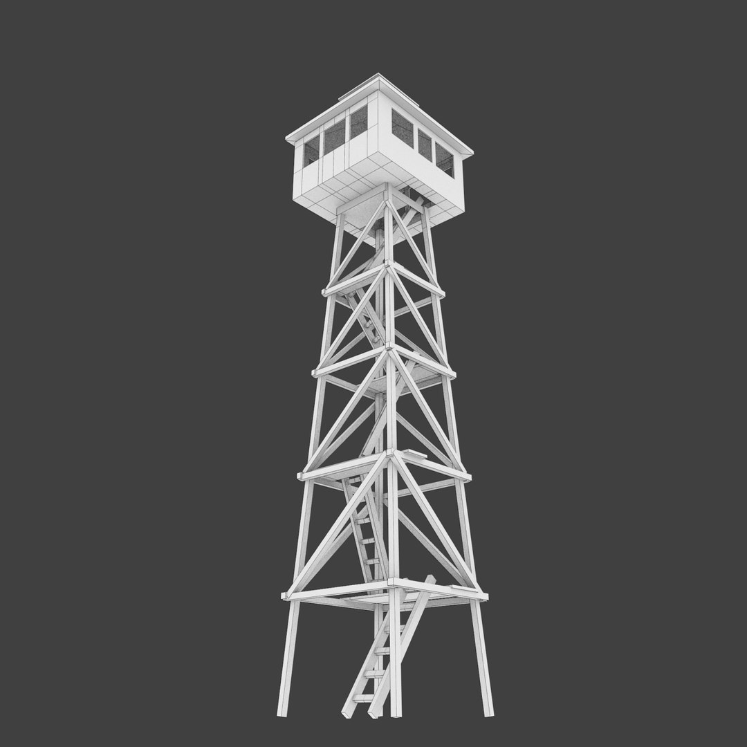 3D Wooden Watchtower Model - TurboSquid 1461977