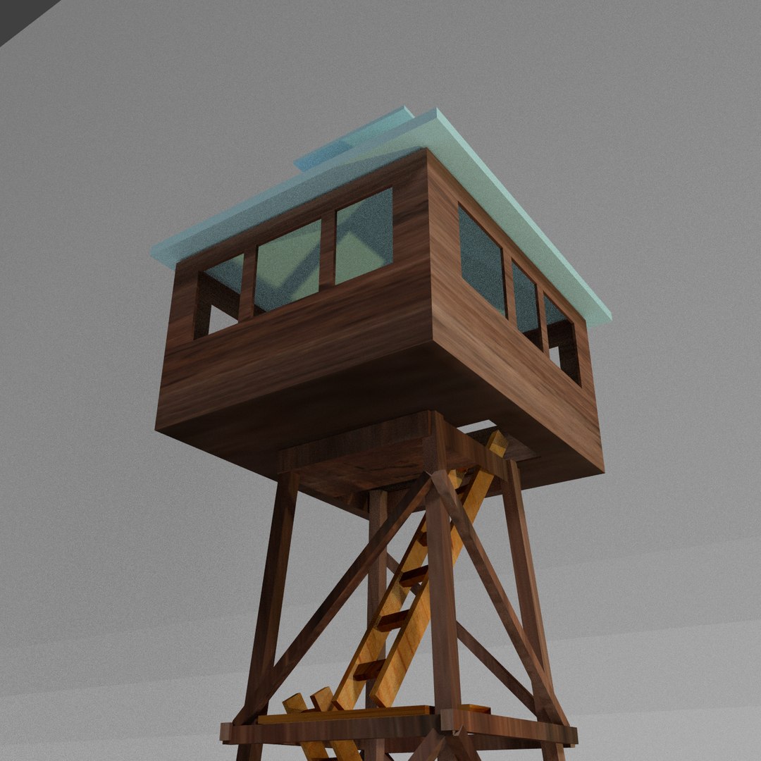 3D Wooden Watchtower Model - TurboSquid 1461977