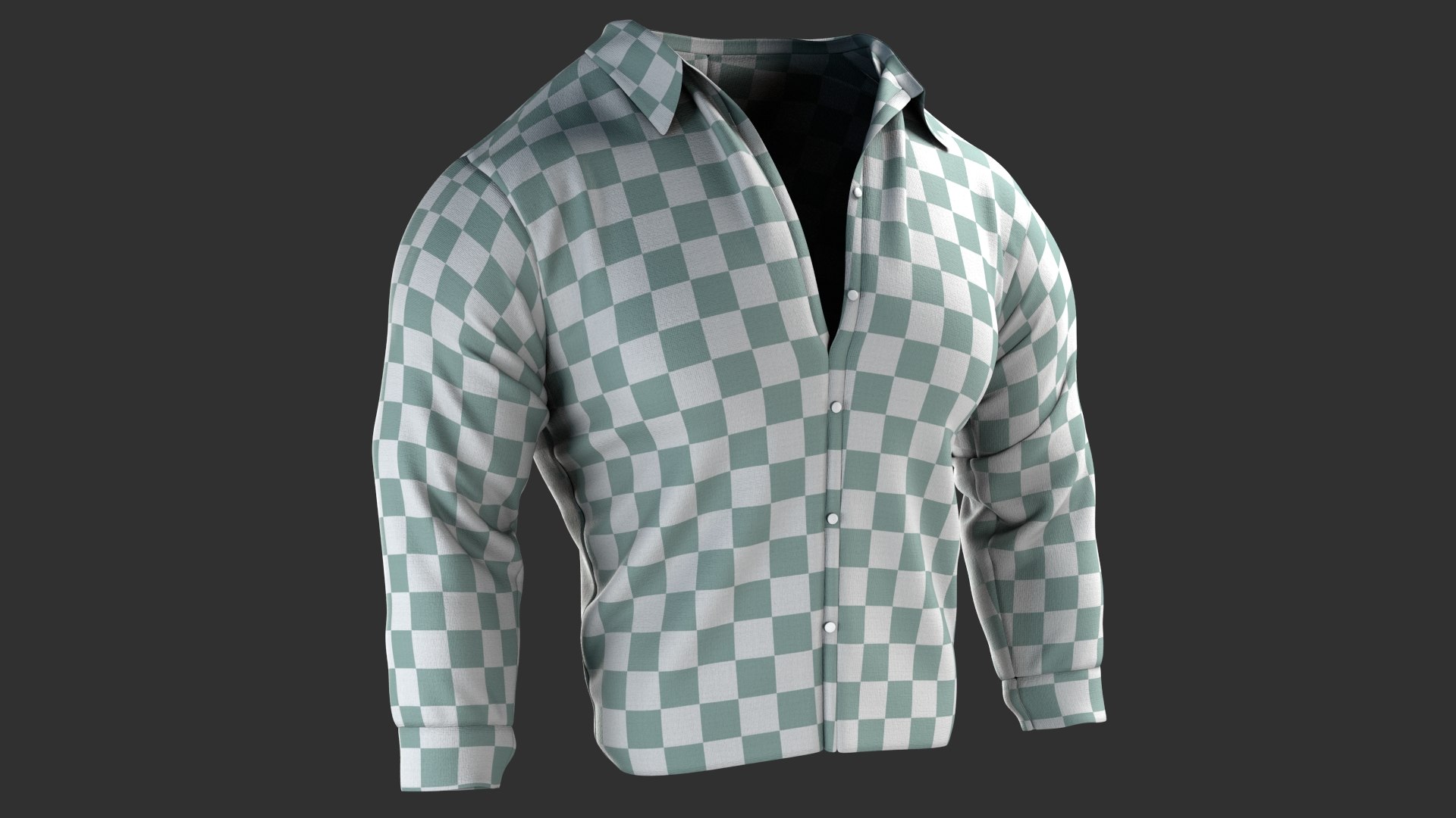 Shirt Green Checker 3D model - TurboSquid 2084760