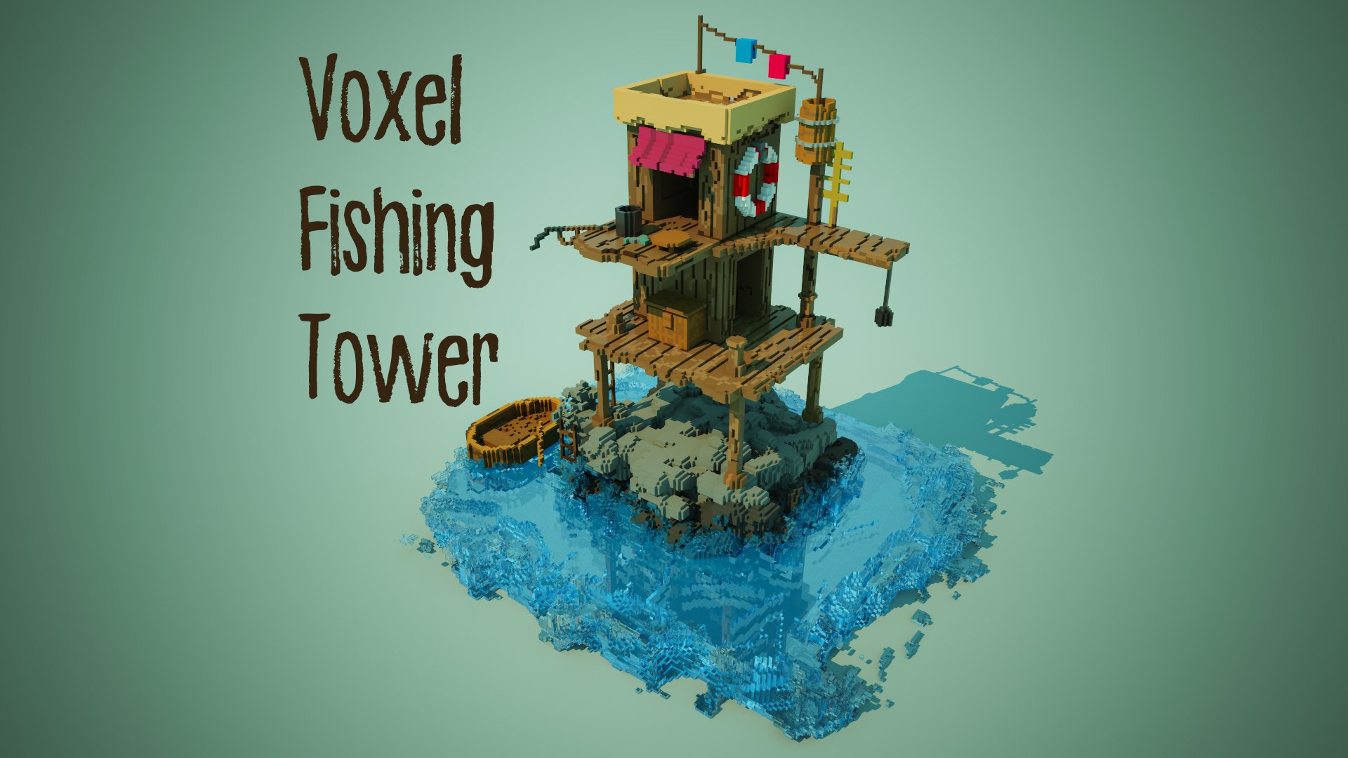 Voxel Fishing Tower Model - TurboSquid 1762787