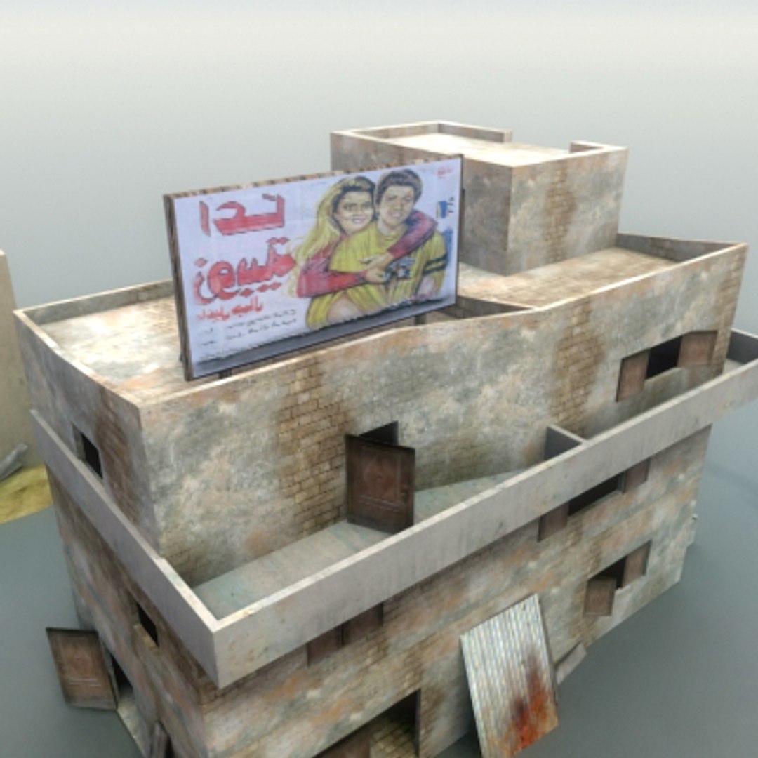 3d Ruined House Buildings Model