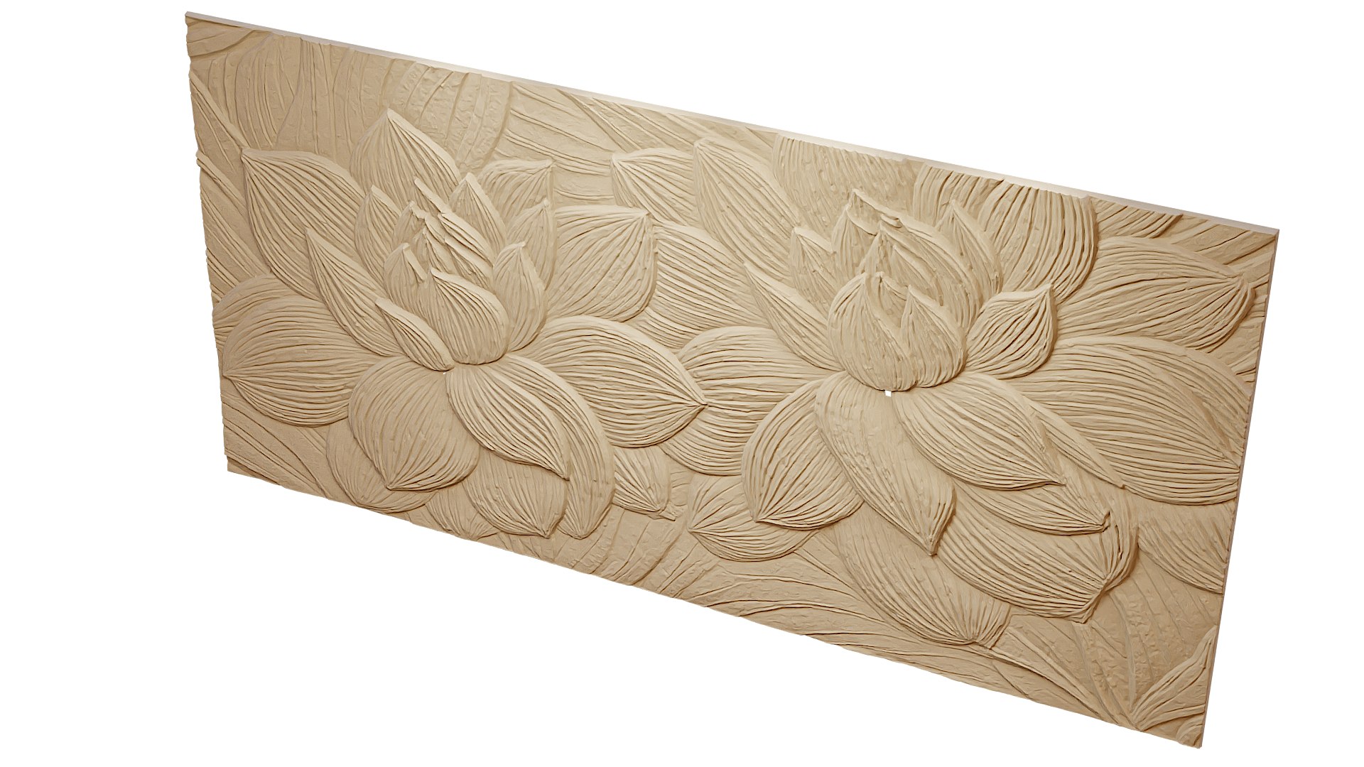 3D Modern Lotus Panel Wall Decor Set Wall Relief Mural CNC 148 Model ...