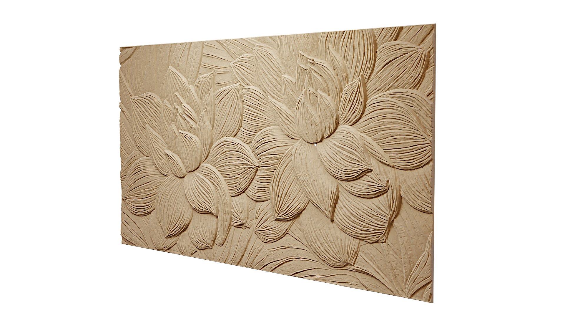3D Modern Lotus Panel Wall Decor Set Wall Relief Mural CNC 148 Model ...