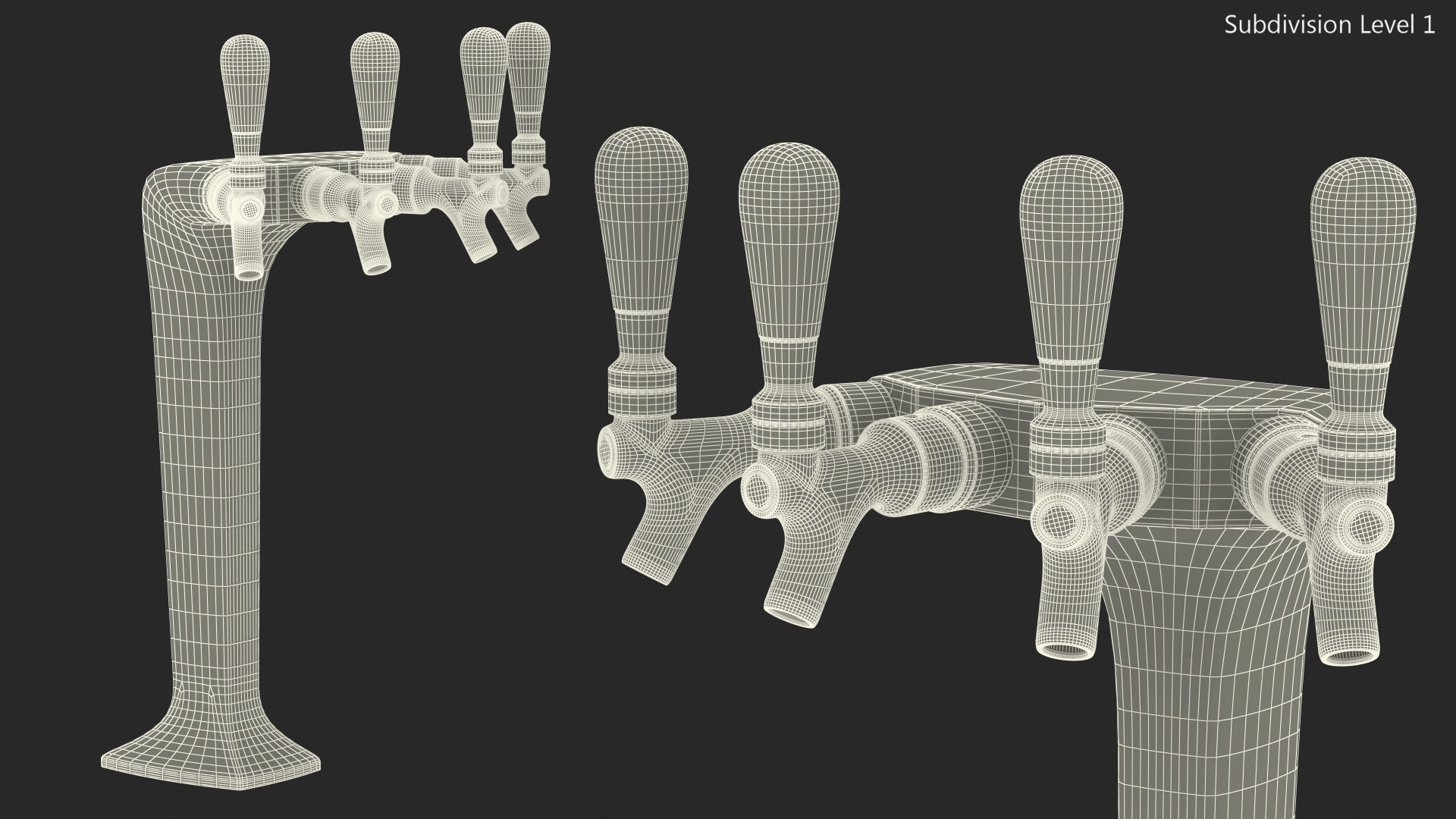 3D model tap brass beer tower - TurboSquid 1621831