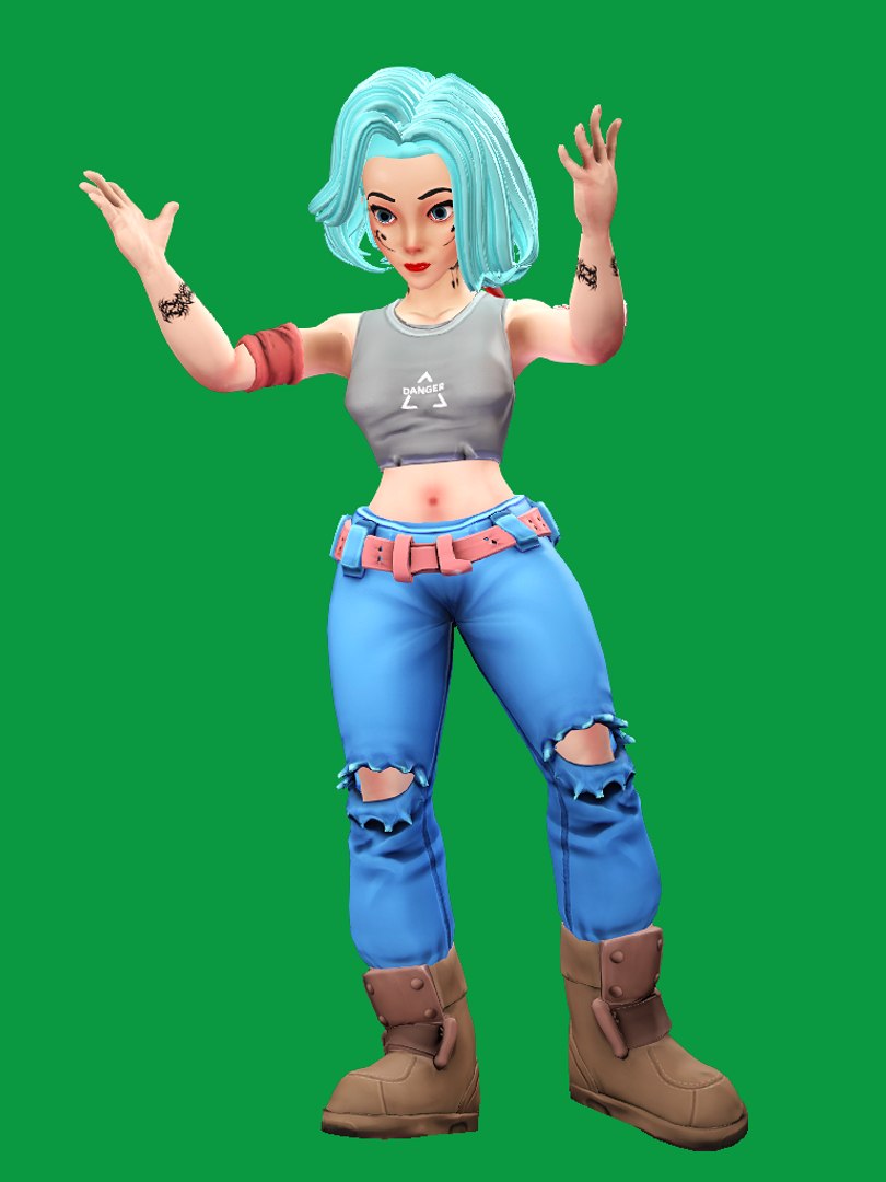 Cartoon Rigged Hip Hop Dancer Girl-Lucy Character 3D Model 3D Model ...
