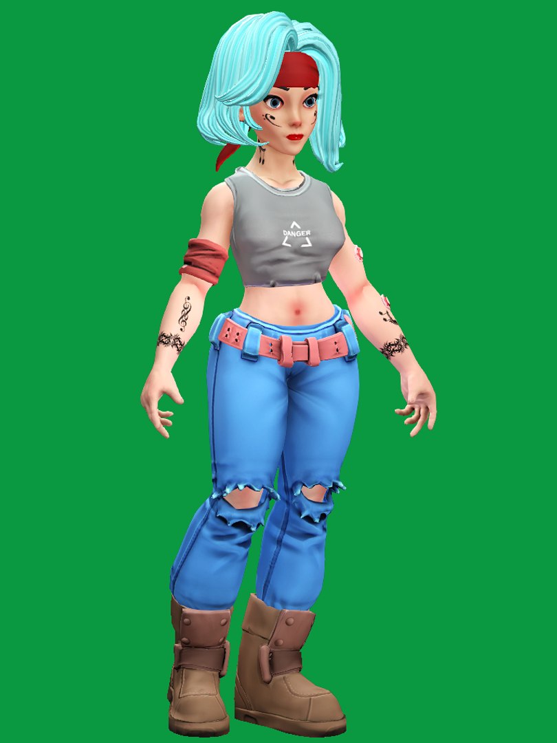 Cartoon Rigged Hip Hop Dancer Girl-Lucy Character 3D Model 3D Model ...