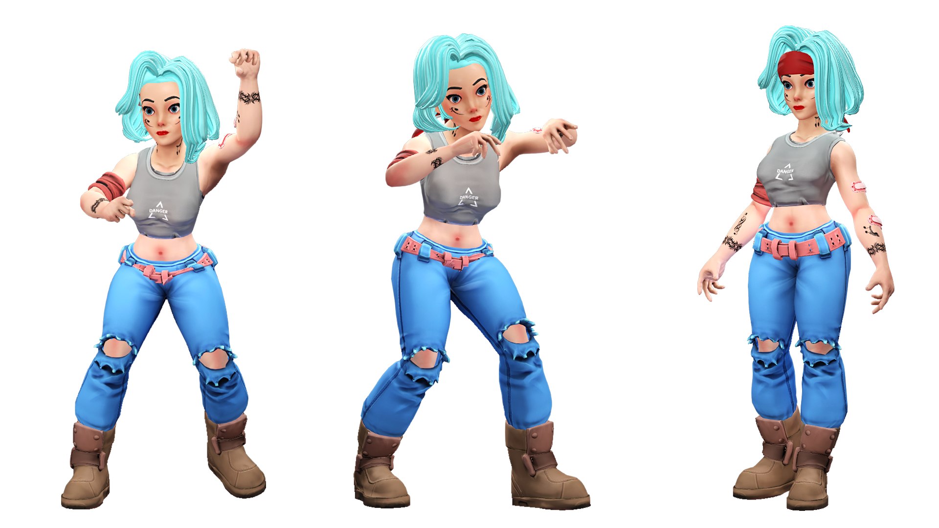Cartoon Rigged Hip Hop Dancer Girl-Lucy Character 3D Model 3D Model ...