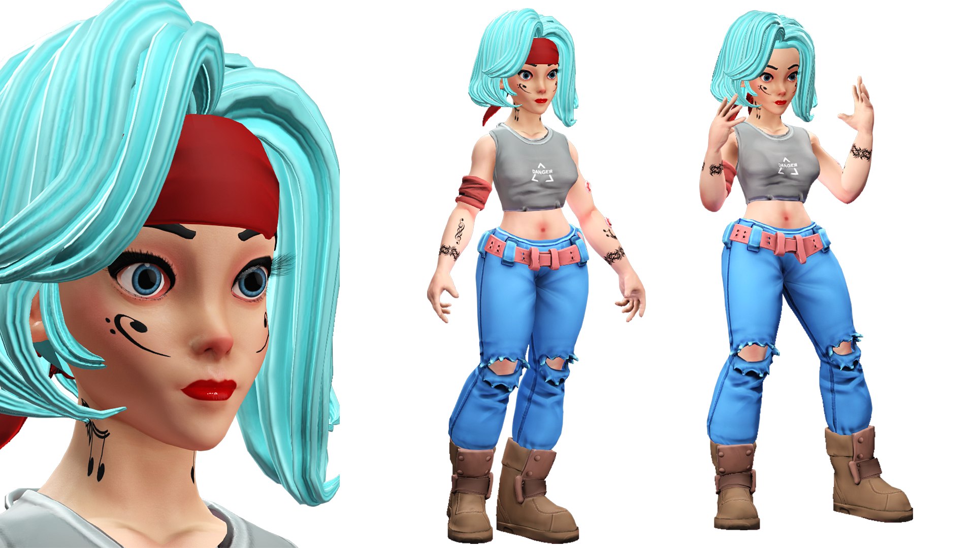 Cartoon Rigged Hip Hop Dancer Girl-Lucy Character 3D Model 3D Model ...