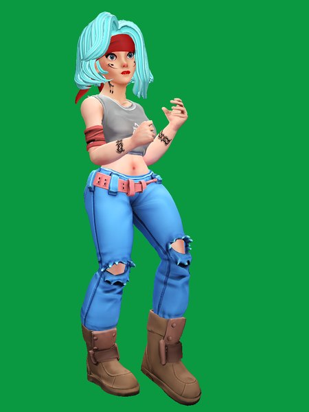 modelo 3d Personaje de Lucy, bailarina de hip hop aparejada de dibujos ...