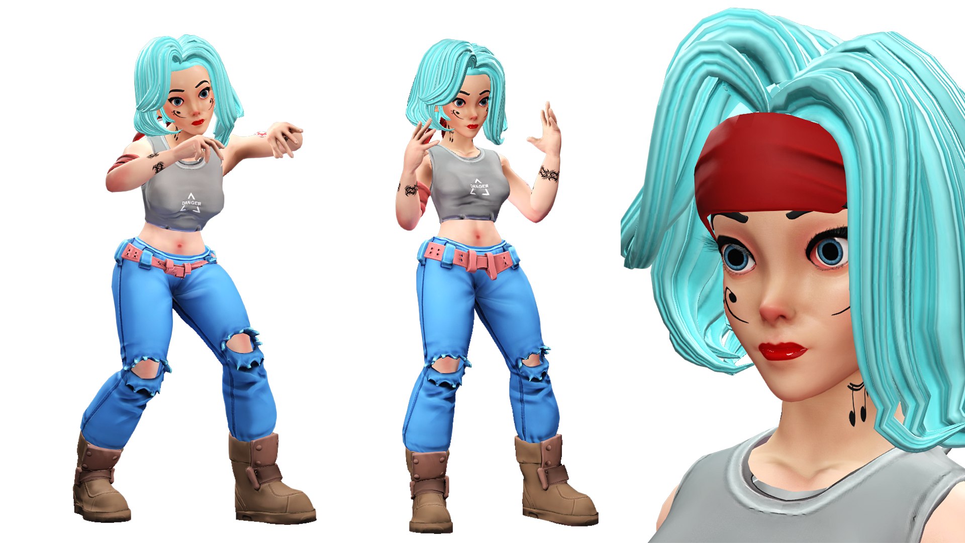 Cartoon Rigged Hip Hop Dancer Girl-Lucy Character 3D Model 3D Model ...