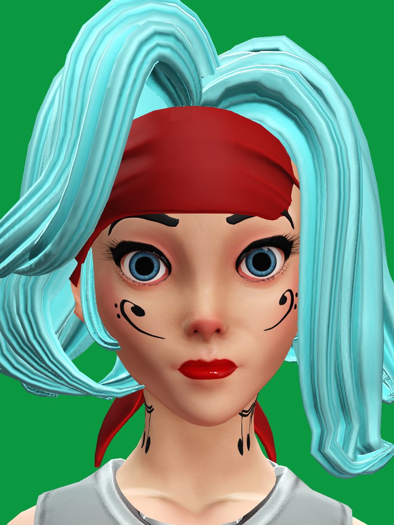 Cartoon Rigged Hip Hop Dancer Girl-Lucy Character 3D Model 3D Model ...