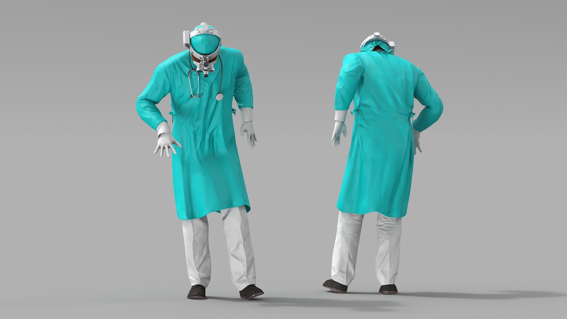 3D African Black Male Doctor With Surgical Headlight Loupe Rigged ...