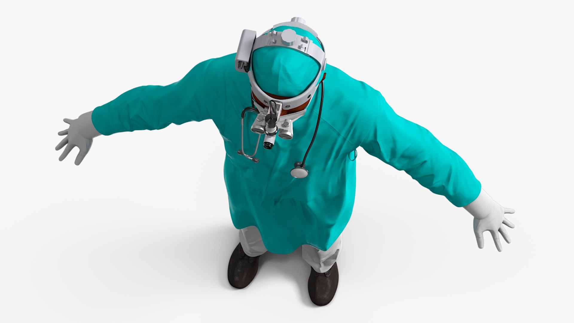 3D African Black Male Doctor With Surgical Headlight Loupe Rigged ...