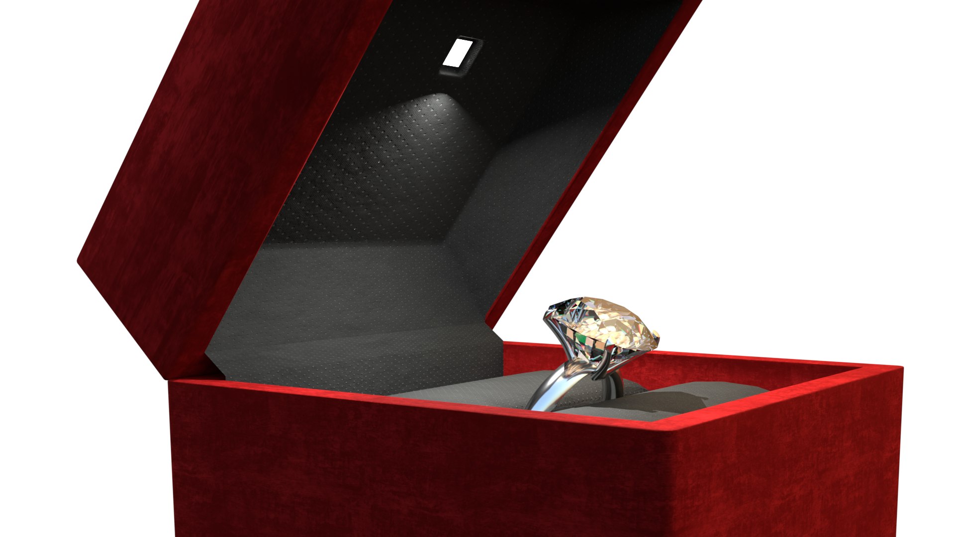 Diamond Ring In A Velvet Box 3D Model - TurboSquid 2150591