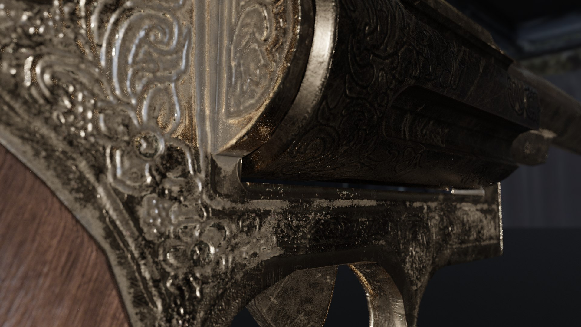 3D Model Ornate Revolver - TurboSquid 1440856