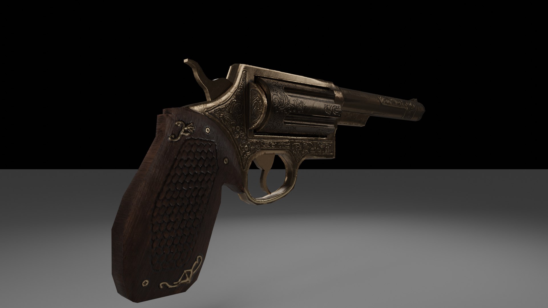 3D Model Ornate Revolver - TurboSquid 1440856