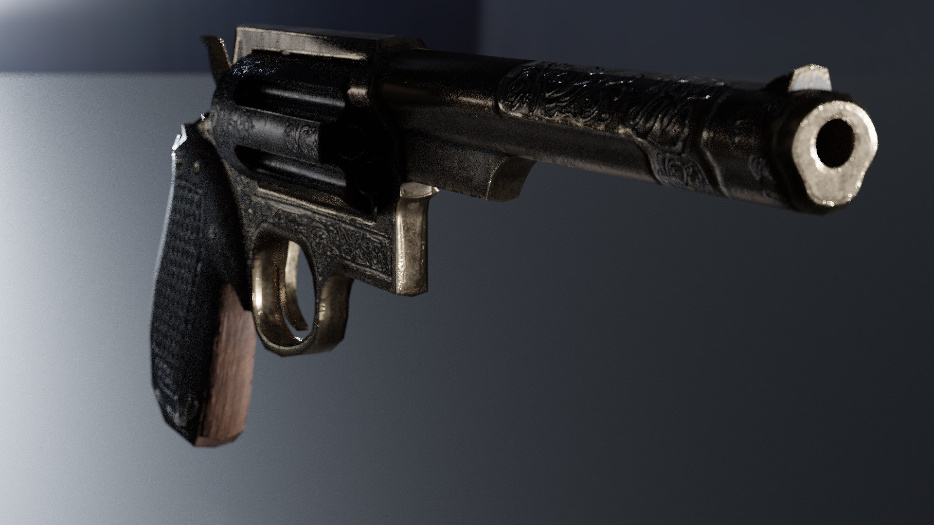 3D Model Ornate Revolver - TurboSquid 1440856