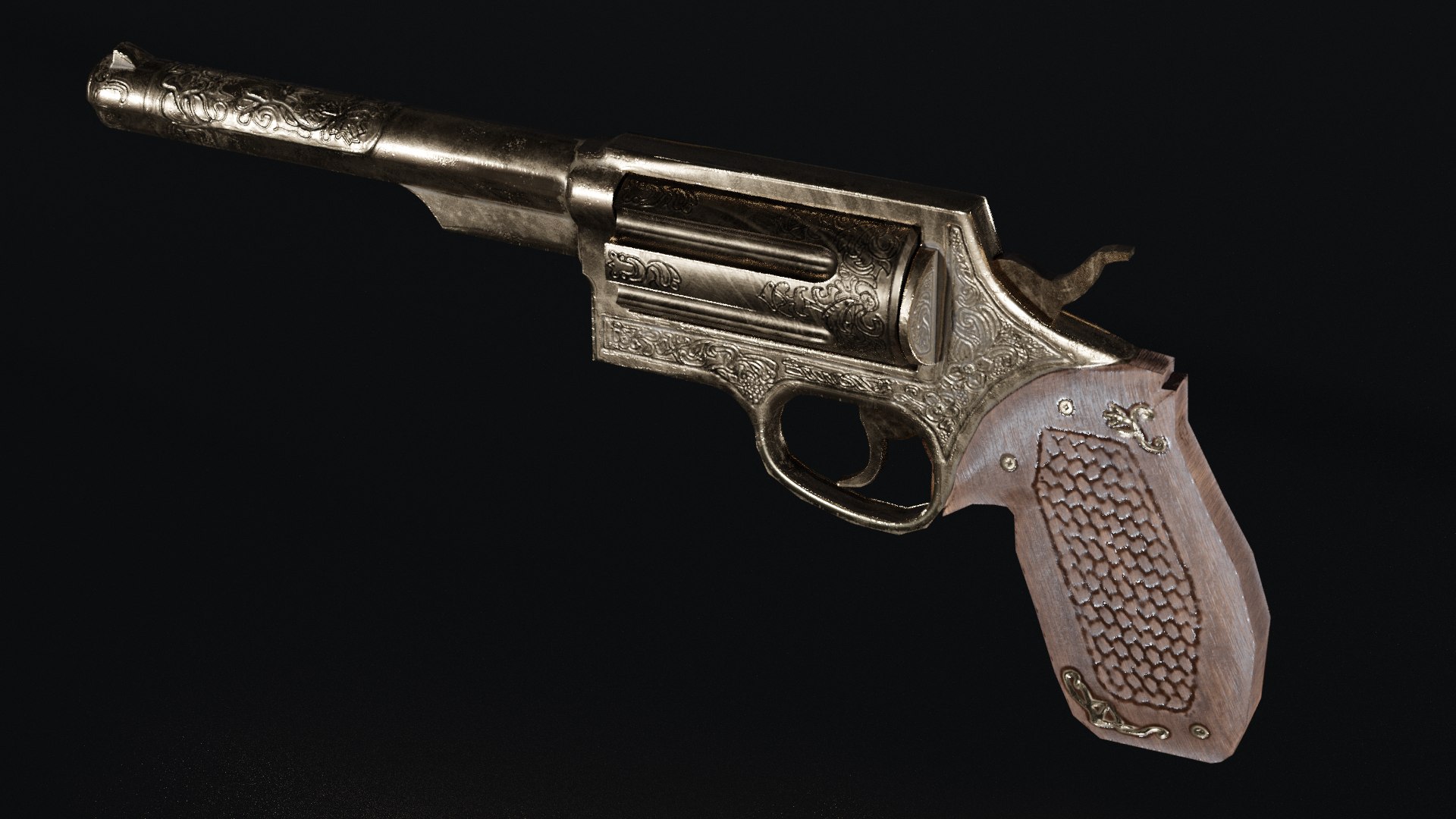 3D Model Ornate Revolver - TurboSquid 1440856