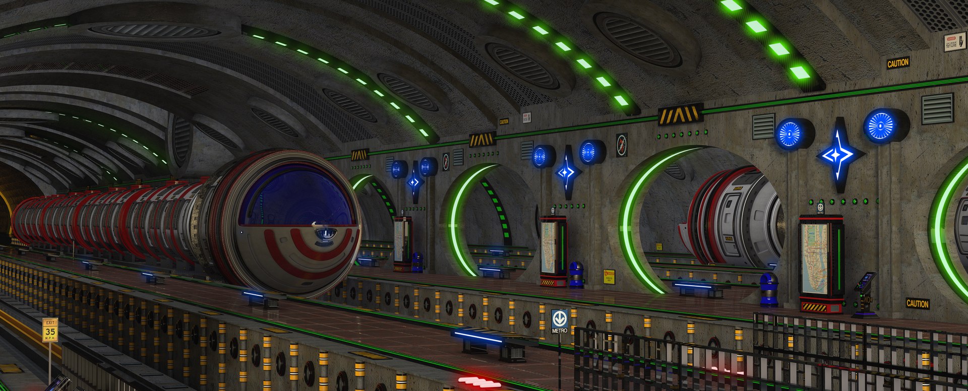 Sci-fi Metro 3D Model - TurboSquid 1266861