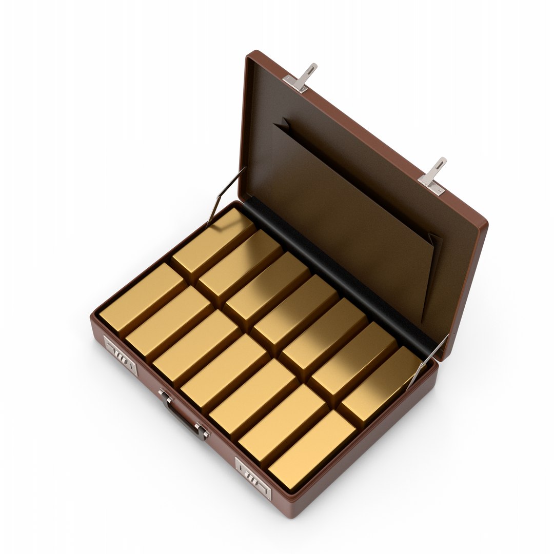 Briefcase With Gold Bars 3D Model - TurboSquid 2170186