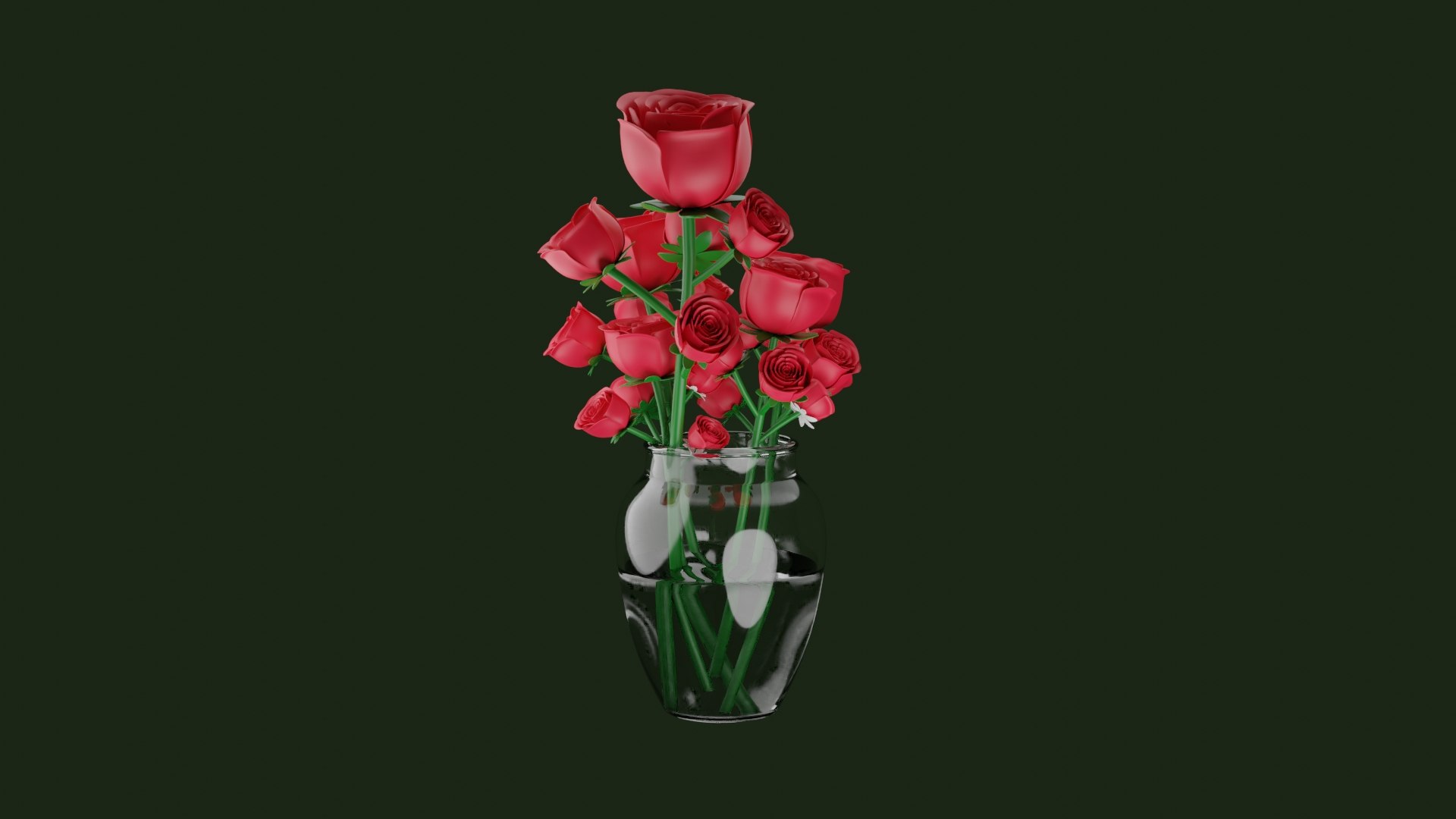 3D Bouquet Of Rose Flower Model - TurboSquid 2096230