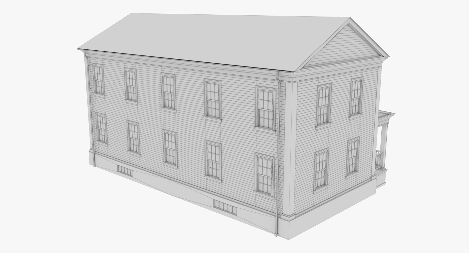 Colonial House 3D - TurboSquid 1195463