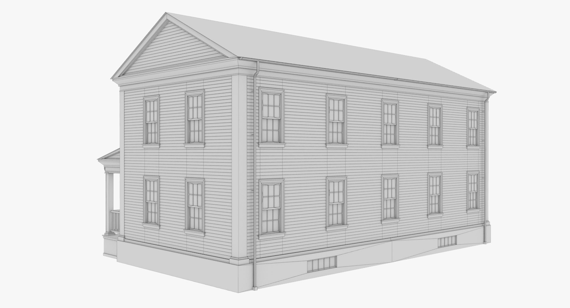 Colonial House 3D - TurboSquid 1195463