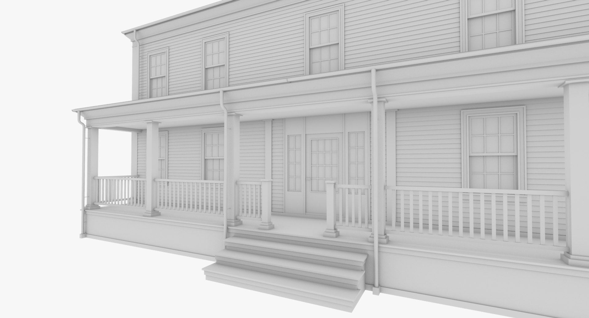 Colonial House 3D - TurboSquid 1195463