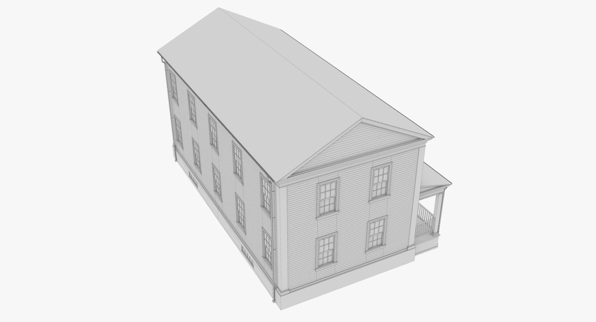 Colonial House 3D - TurboSquid 1195463