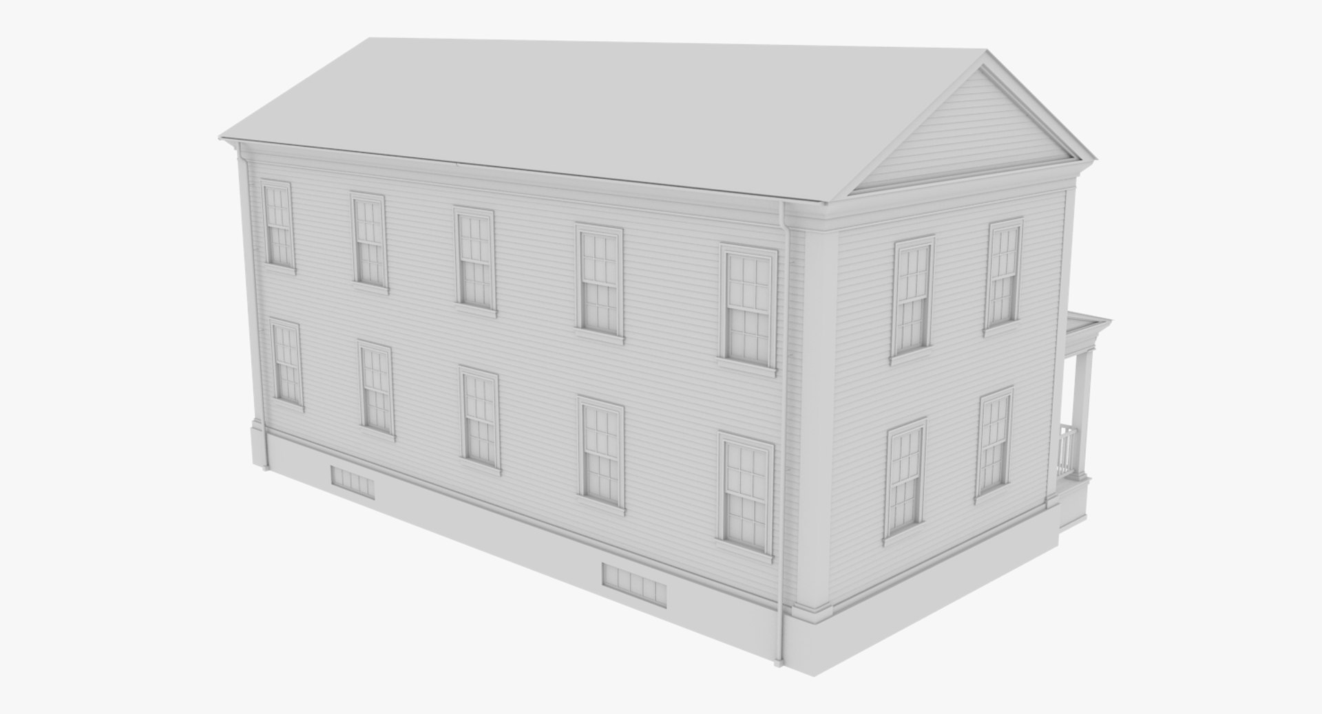Colonial House 3D - TurboSquid 1195463