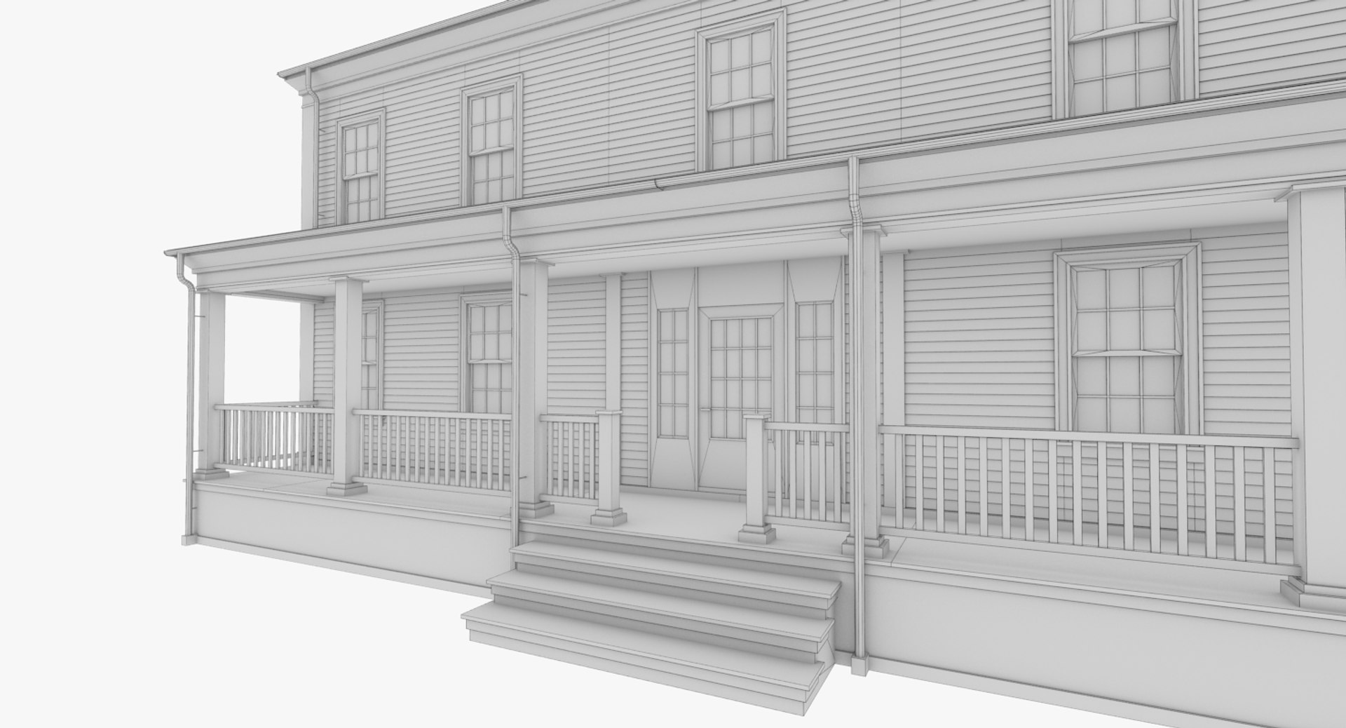 Colonial House 3D - TurboSquid 1195463