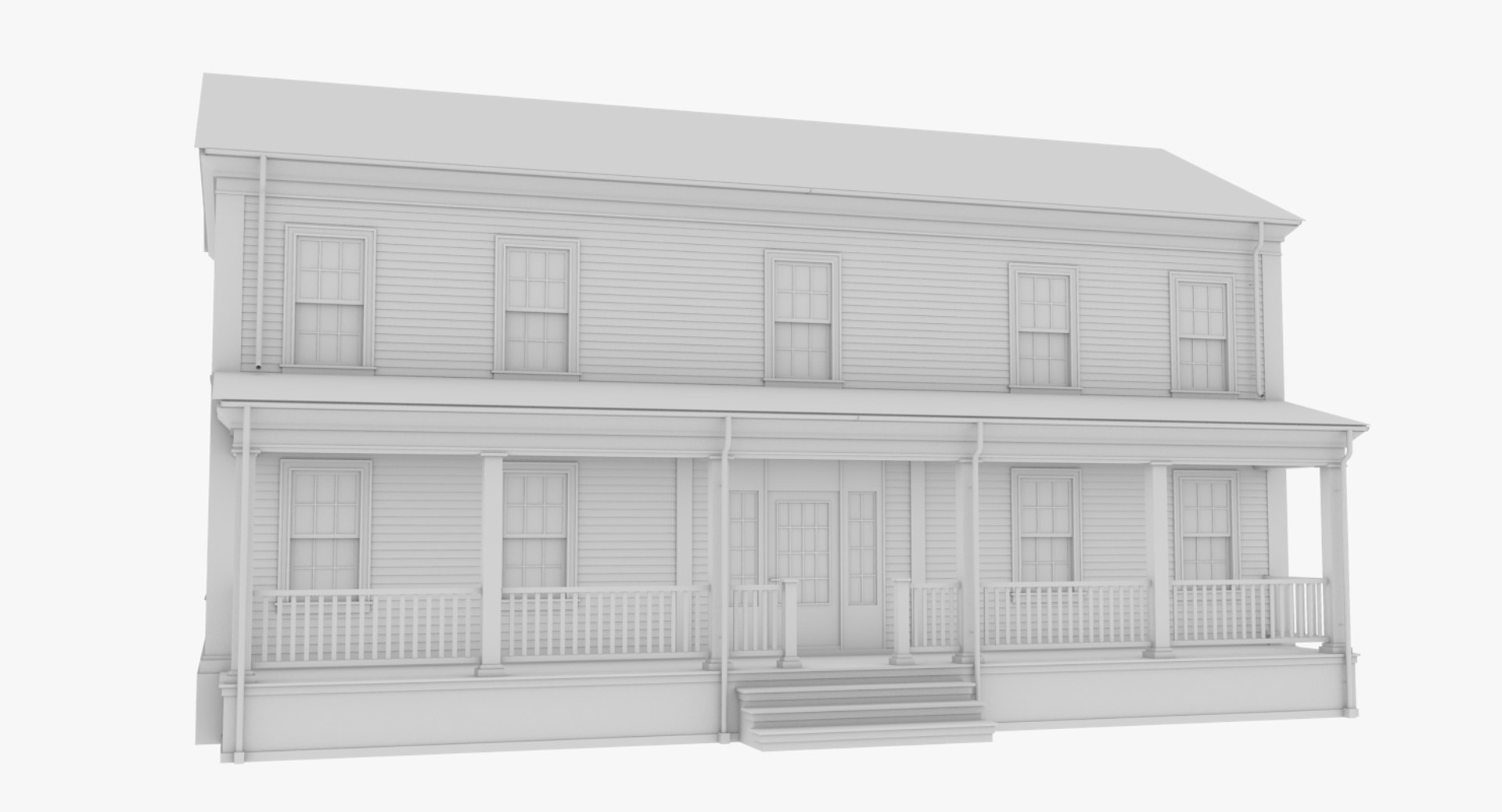 Colonial House 3D - TurboSquid 1195463