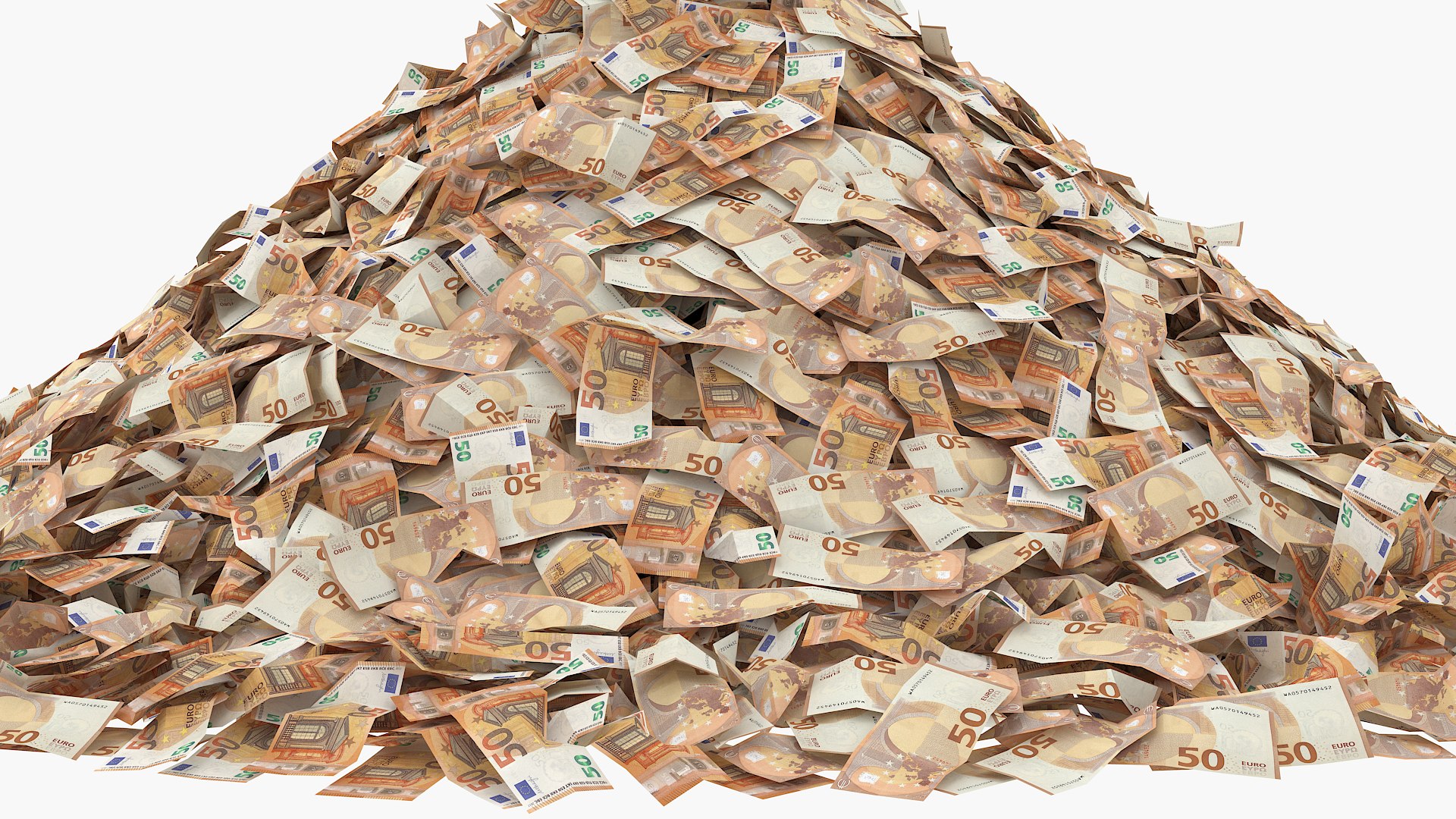 50 Euro Bill Pile Model - TurboSquid 1636104