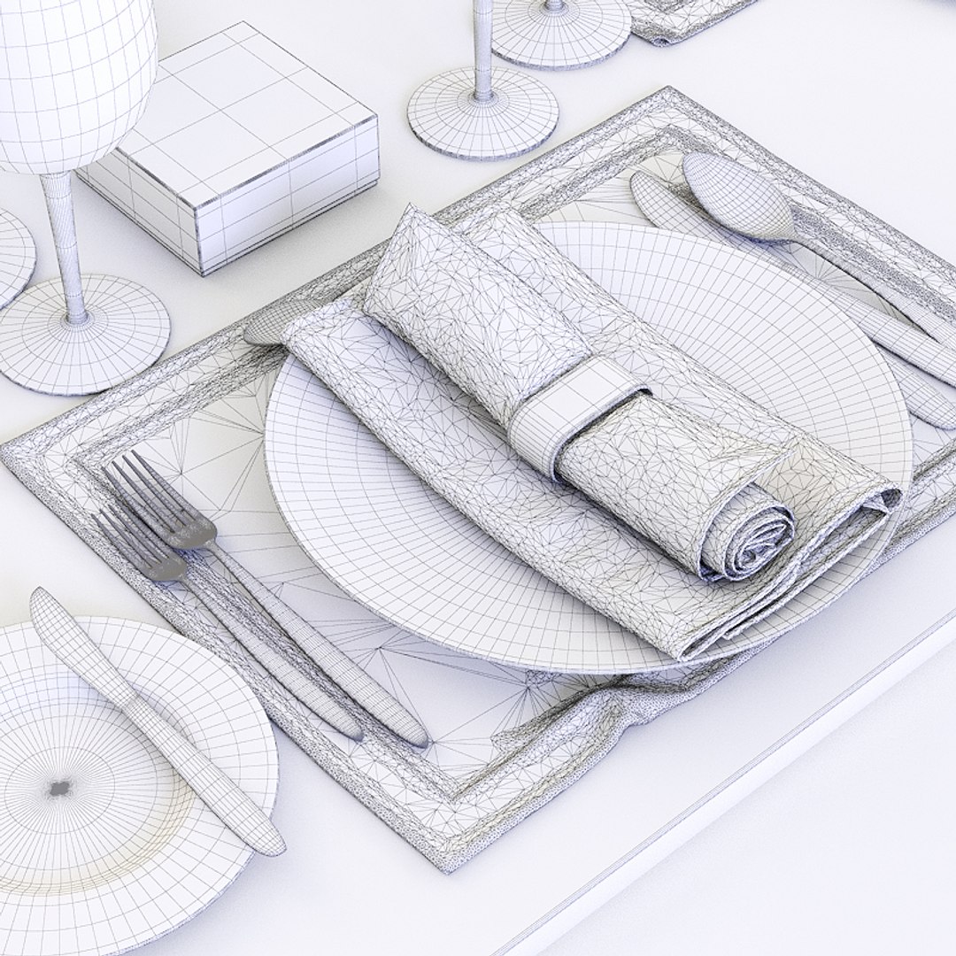 3ds Max Set Table Dinner