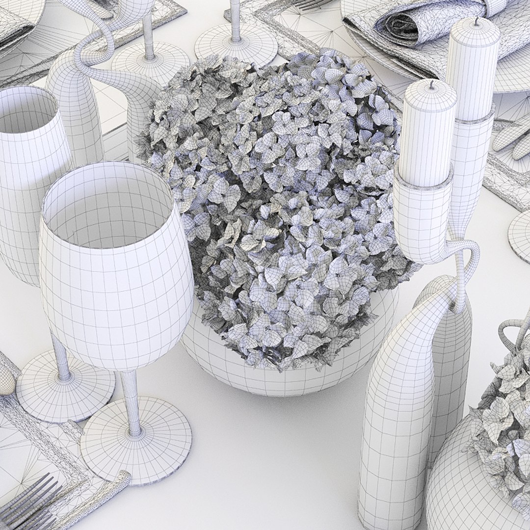 3ds Max Set Table Dinner