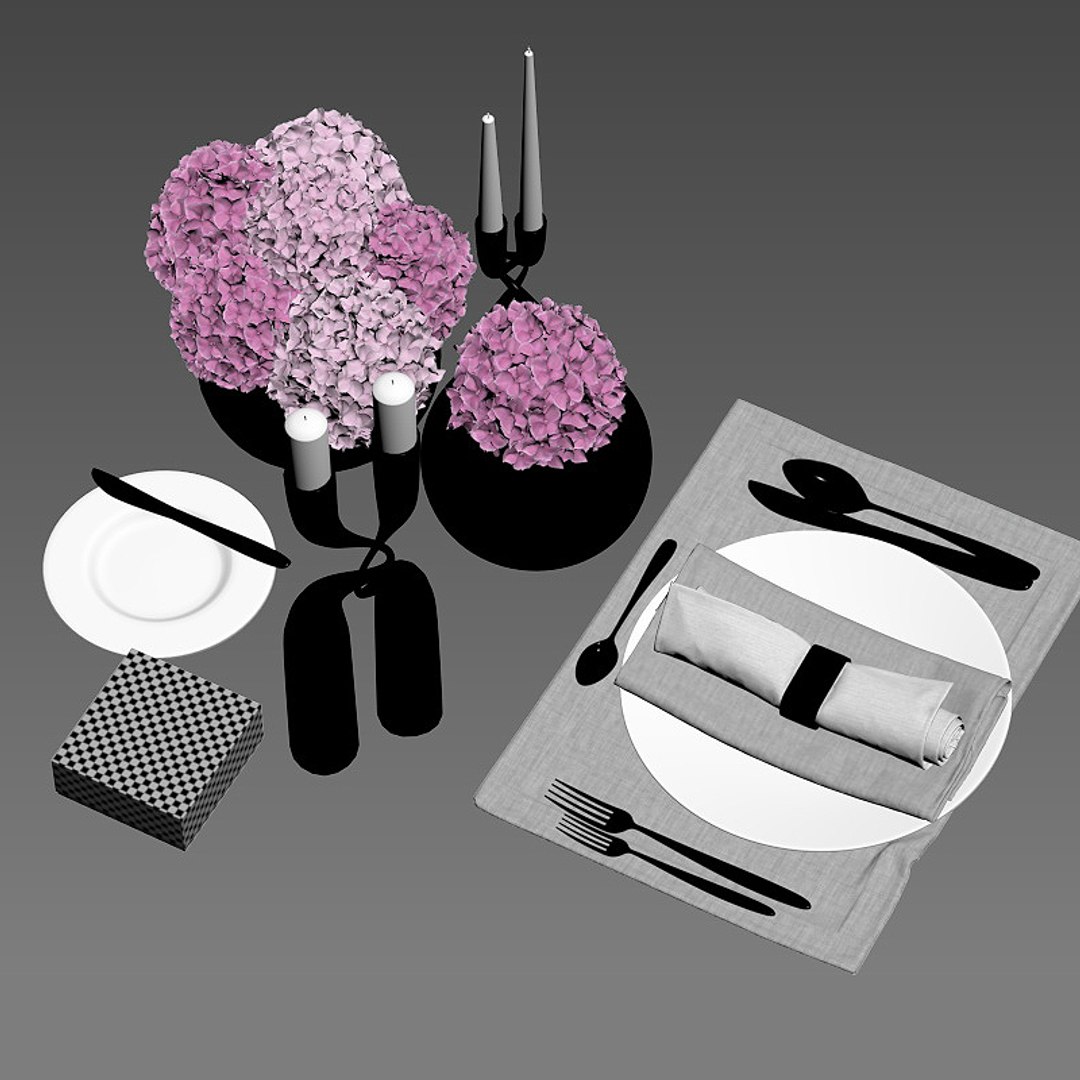 3ds Max Set Table Dinner