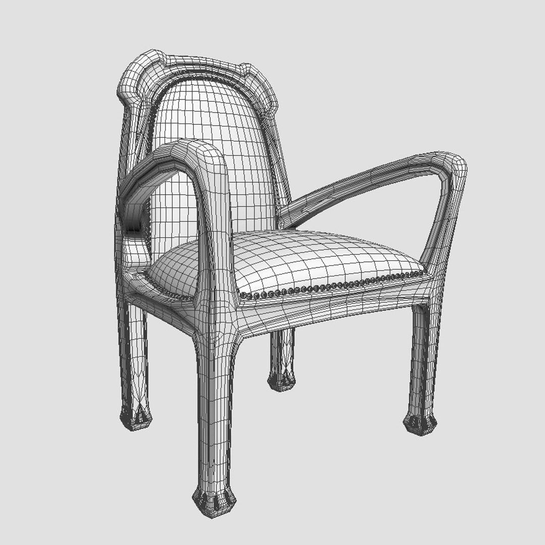 3d model of jacques gruber french art nouveau