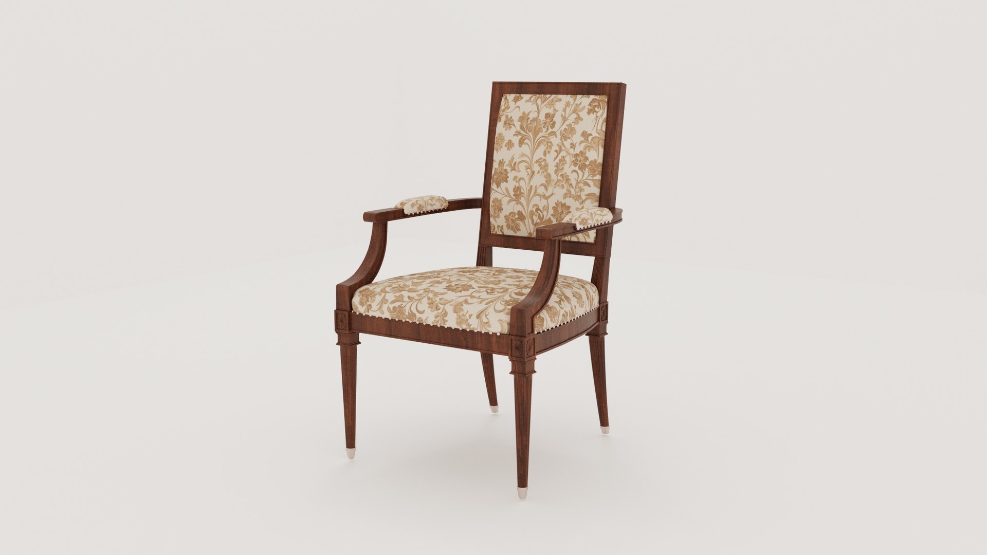 3D Classic Desk Chair With Manchette - TurboSquid 2278572